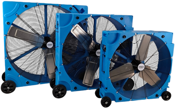 110cm TURBO Kunststof Vloerventilator Max: 28.200 m3/h - SPK1100 ...